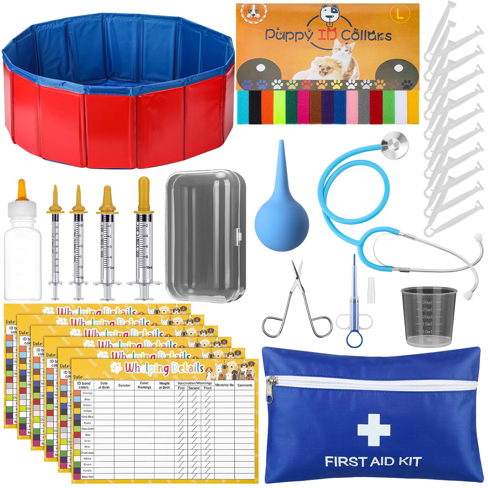 Arrowbash 57 Pcs Puppy MZF22 Kitten Whelping Supplies Whelping Kit for ...