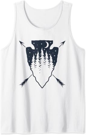 Arrowhead Hunting Pine Tree Moon Scenery Arrowhead Hunter Tank Top Size ...