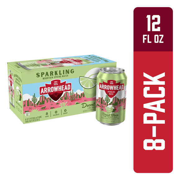 Arrowhead Lime Prickly Pear Sparkling Mountain Spring Water, 12 fl oz ...