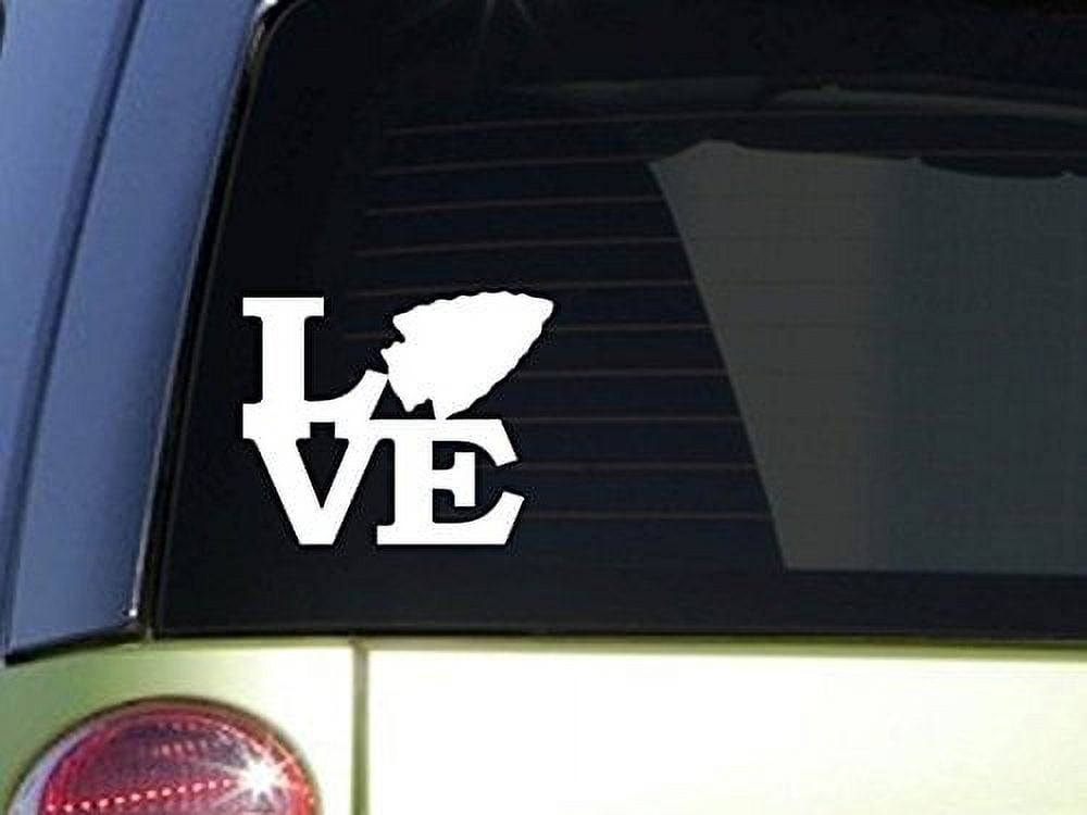 Arrowhead Love 6" STICKER *F137* DECAL native arrowhead arrow feather ...