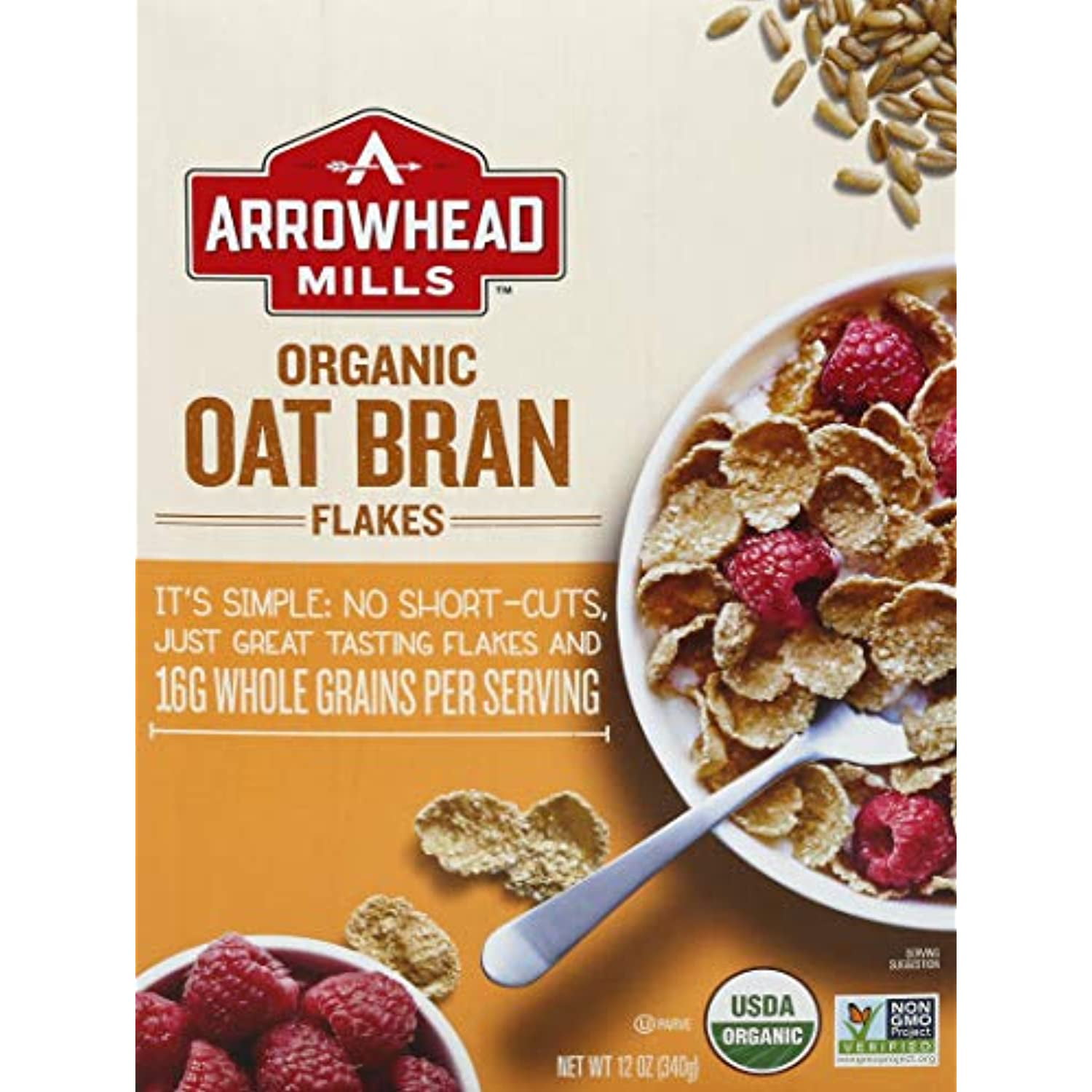Arrowhead Mills Organic Cereal, Oat Bran Flakes, 12 Oz. Box - Walmart.com