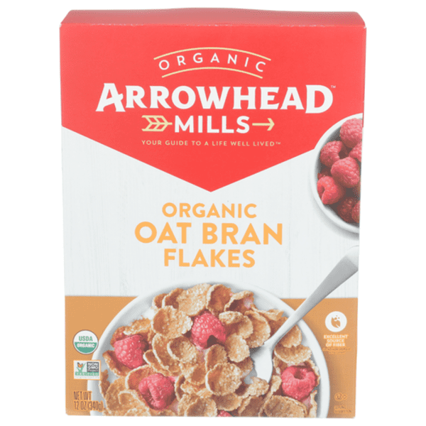Arrowhead Mills Organic Oat Bran Flakes Cereal 12 oz - Pack of 5 ...