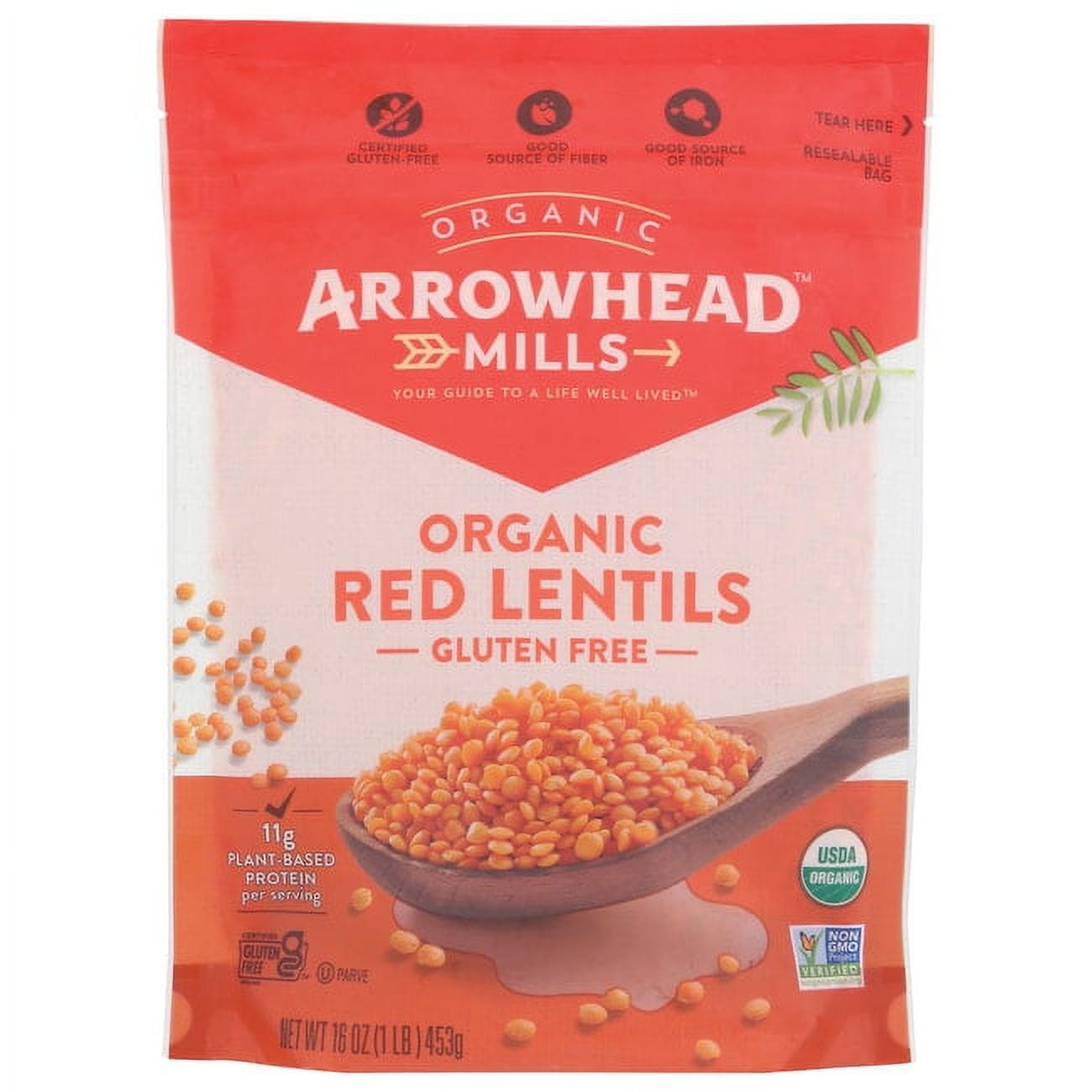 Arrowhead Mills Organic Red Lentils, 16 Oz Bag - Walmart.com
