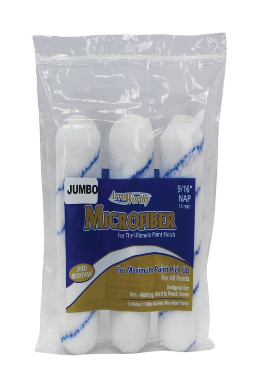 Arroworthy 1807882 Microfiber 4 x 4 in. Mini Paint Roller Cover, White ...