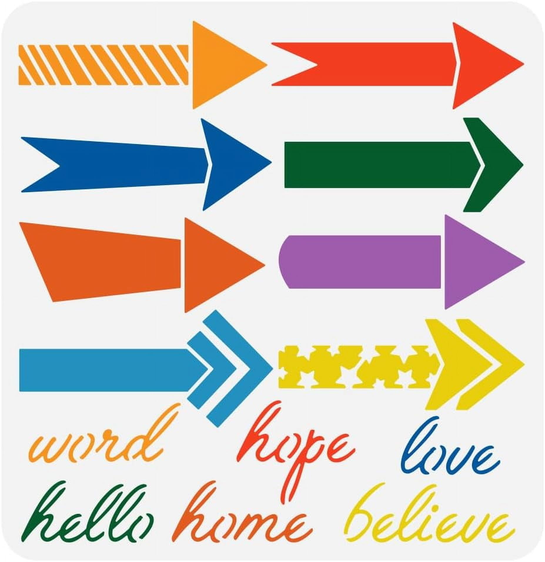 Arrows Painting Stencil 11.8x11.8 inch Stripes Stars Pattern Arrows ...