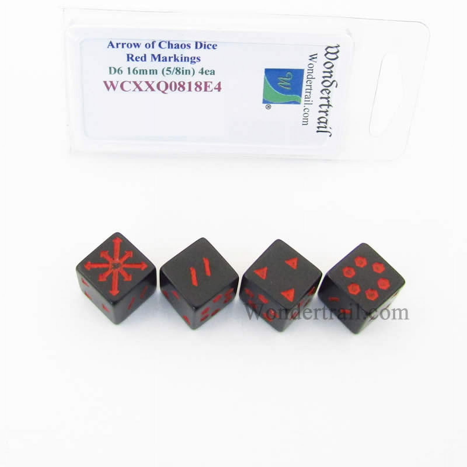 Arrows of Chaos Dice with Red Markings D6 16mm (5/8in) Pack of 4 ...