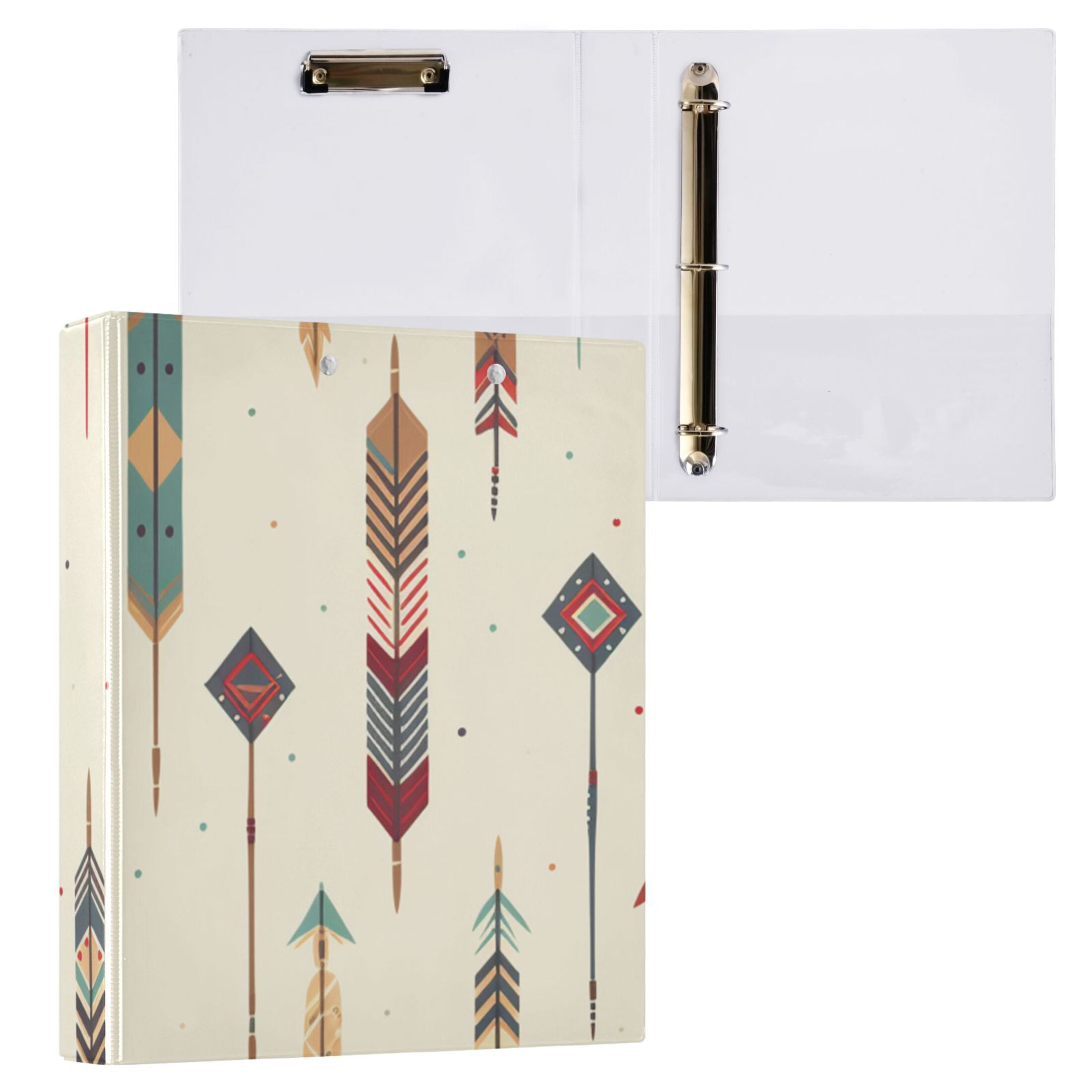 Arrows with Ethnic Style Pattern Round Ring Binder 3 Rings 1.5 ...