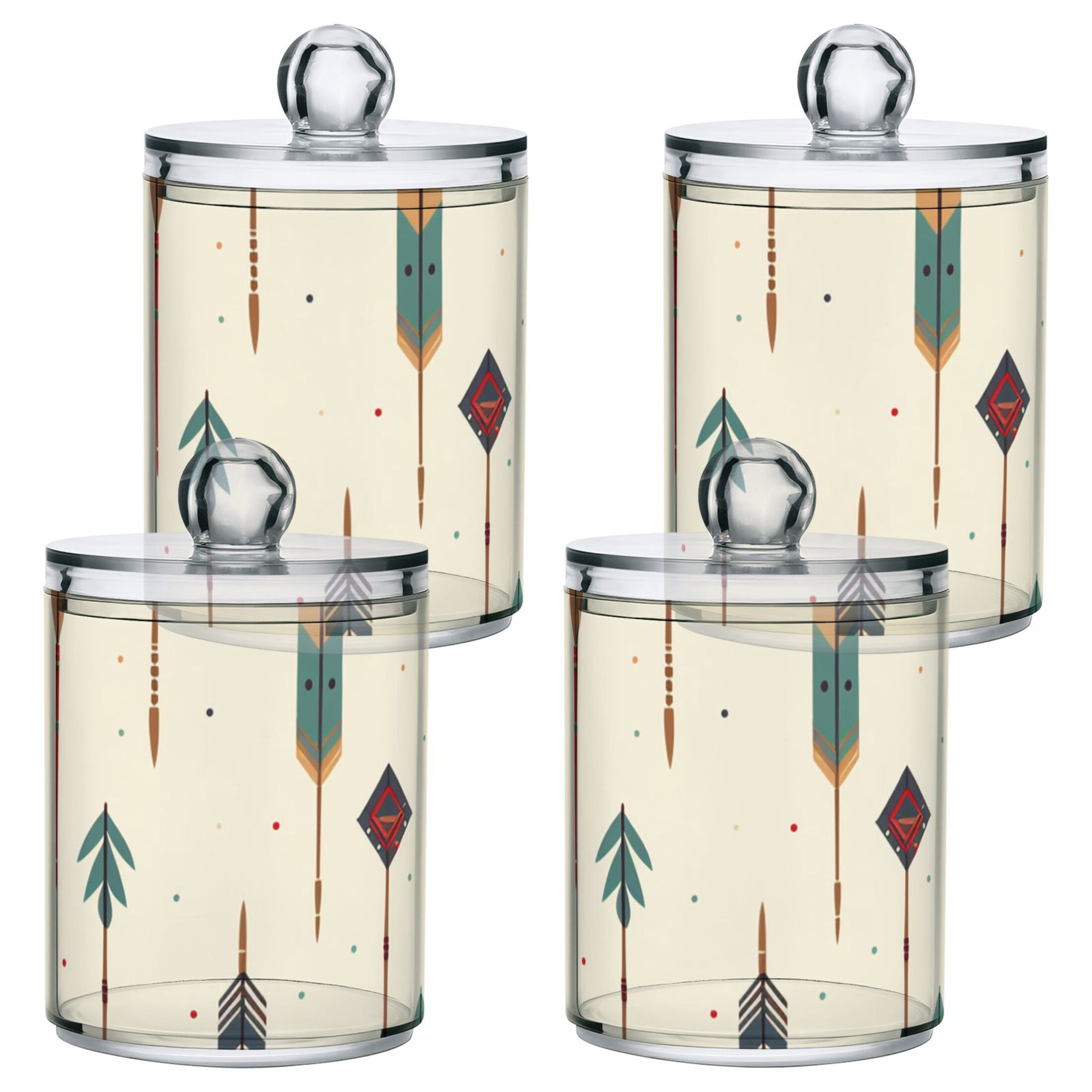 Arrows with Ethnic Style Pattern Translucent Plastic Cans Storage ...