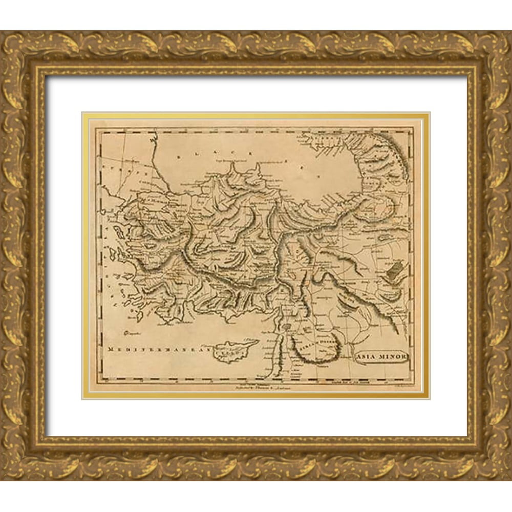 Arrowsmith, Aaron 14x12 Gold Ornate Wood Framed with Double Matting ...