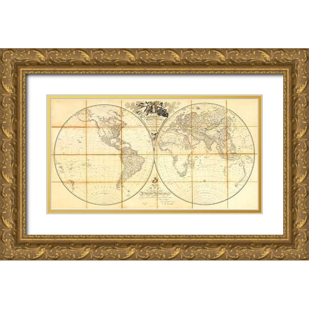 Arrowsmith, Aaron 24x15 Gold Ornate Wood Framed with Double Matting ...