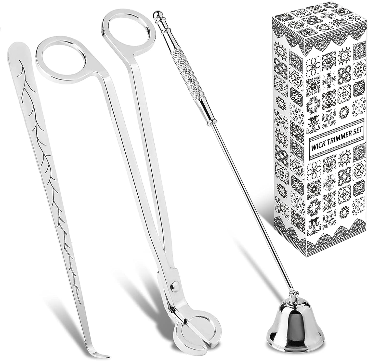 Arroyner 3-Pack Candle Accessory Set, Candle Wick Trimmer, Bell Shaped ...
