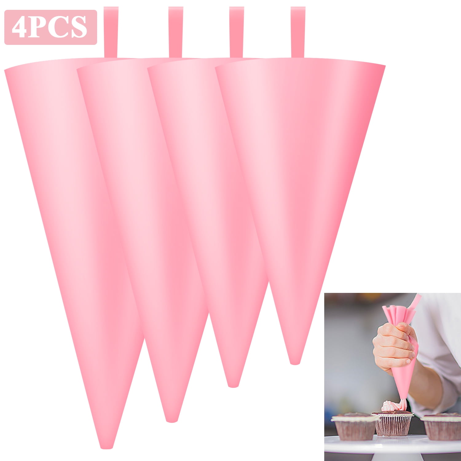 Arroyner 4 Reusable Silicone Pastry Bag Icing Piping Cream Pastry Bag ...