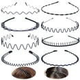 Arroyner 8Pcs Unisex Metal Hair Bands, Elastic Non-Slip Spring Headband ...