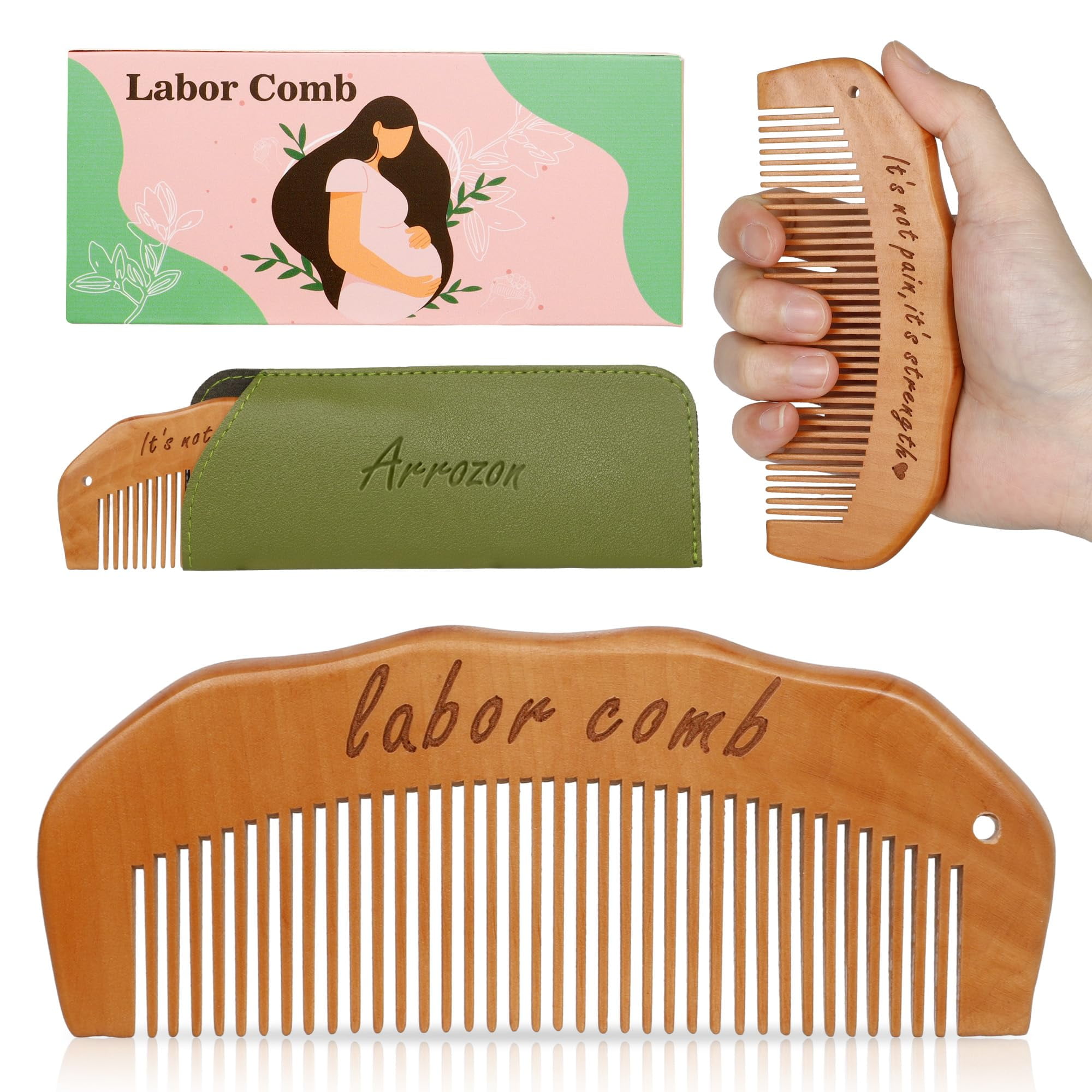 Arrozon Birth Comb for Women Labor, Wooden Labor Comb Natural Labor and ...