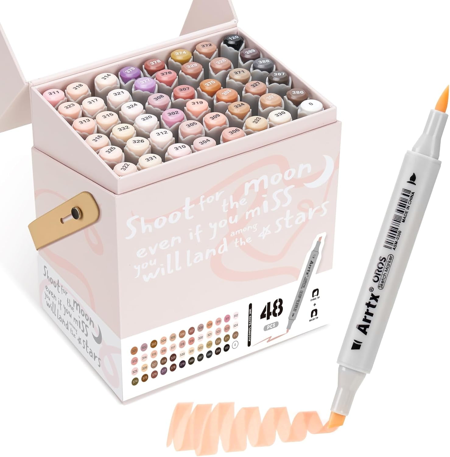 Arrtx Skin Tone Alcohol Markers Oros 48 Colors,Brush & Chisel Tip Art ...