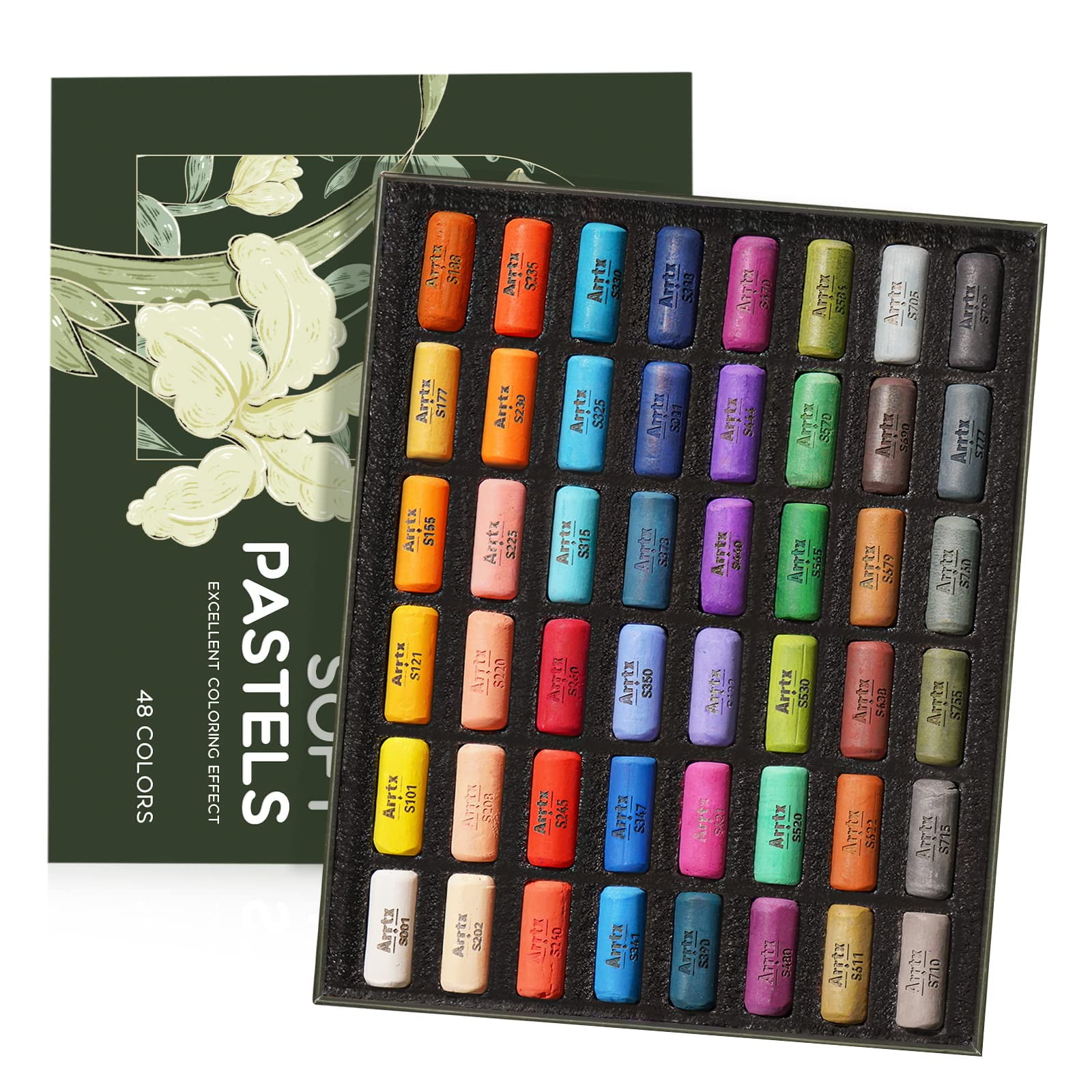 Arrtx Soft Pastels Art Supplies, 48 Assorted Colors Pastels Creamy Soft ...