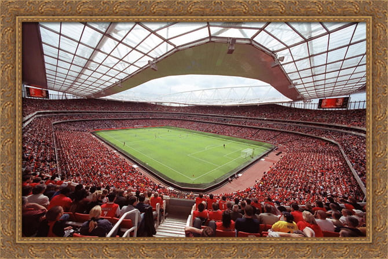 Arsenal Emirates Stadium 40x28 Large Gold Ornate Wood Framed Canvas Art ...