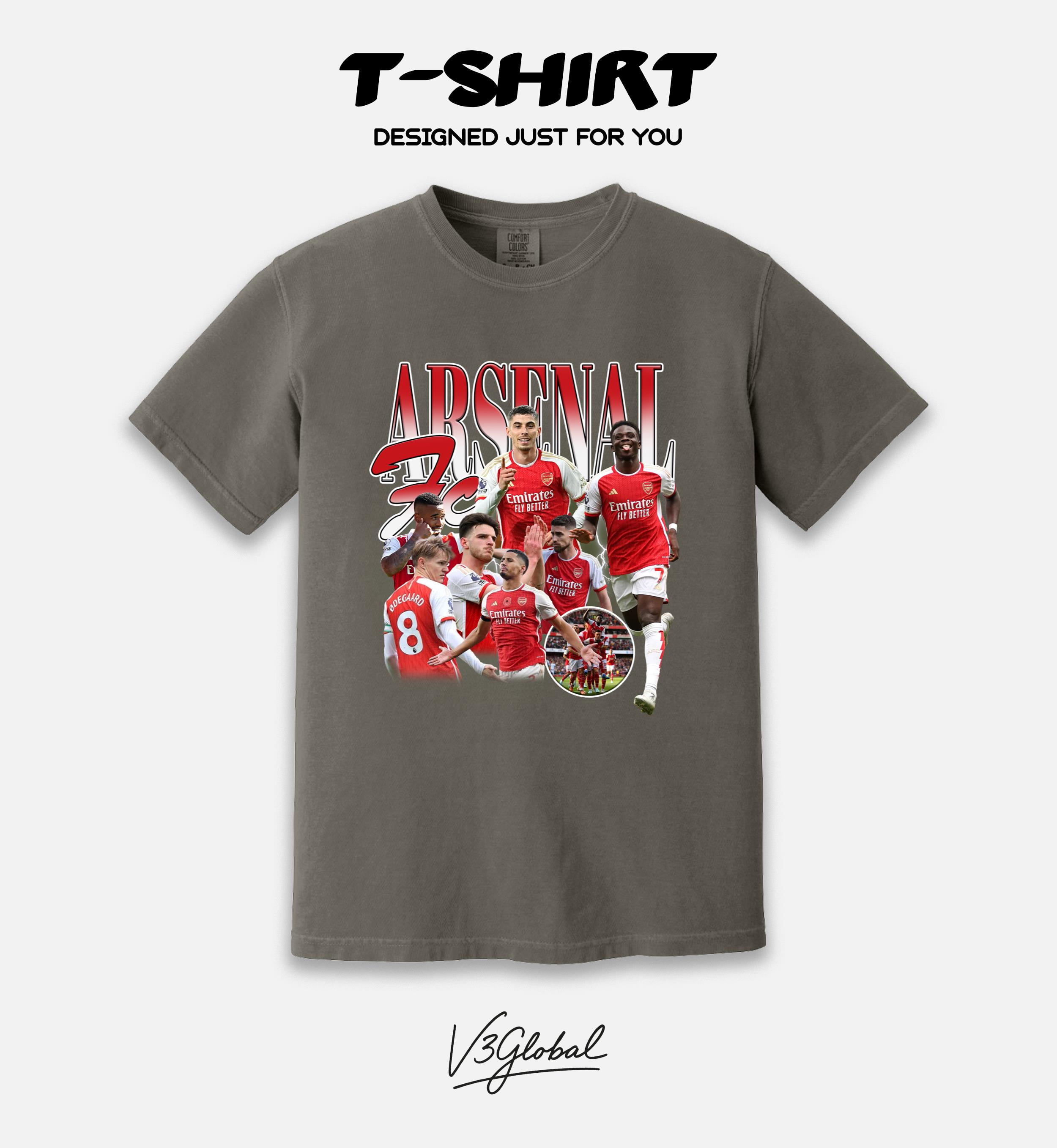 Arsenal FC 90s Saka Rice Comfort Color T-Shirt, for men & women, up to ...