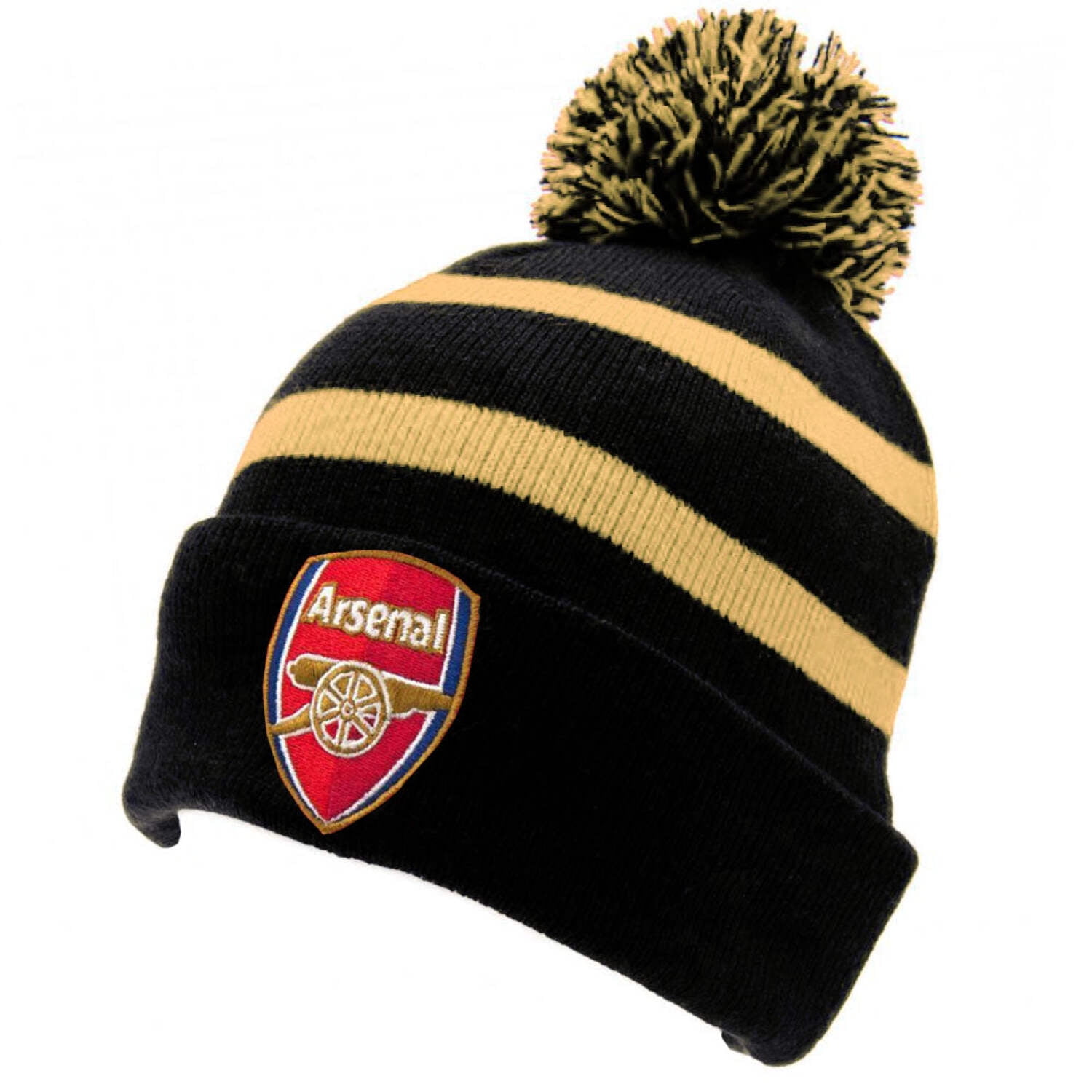 Arsenal FC Black Gold Striped Ski Hat - Walmart.com