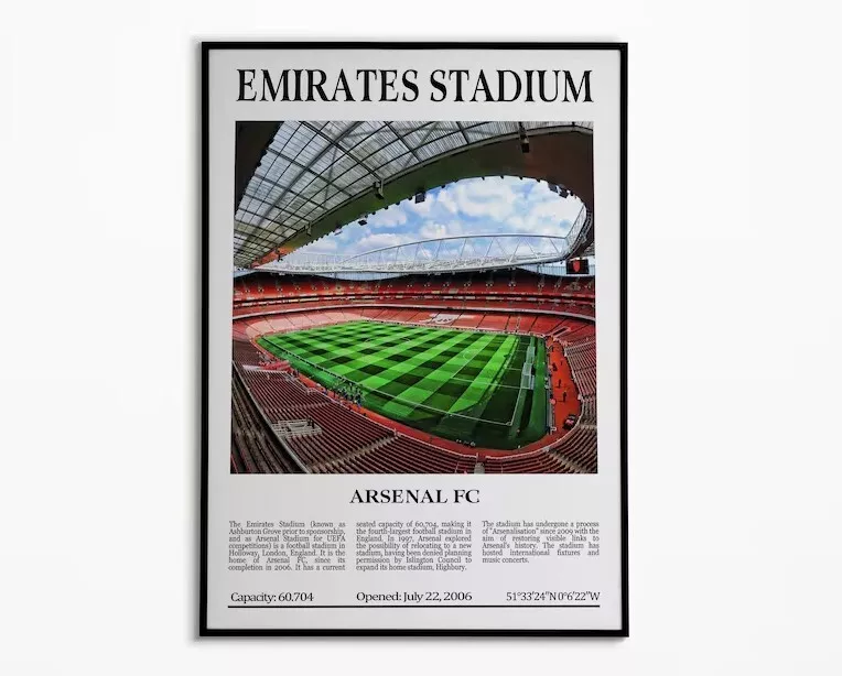 Arsenal Poster | Emirates Stadium Football Poster - Walmart.com