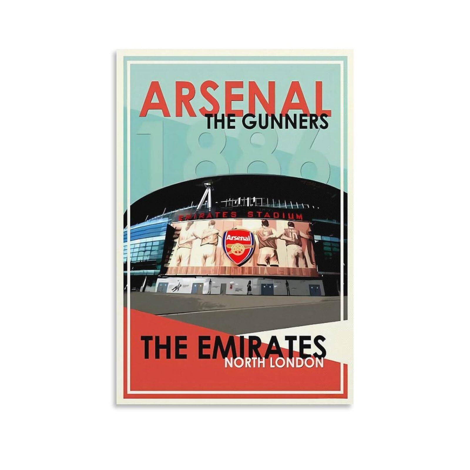 Arsenal Stadium Poster Art Canvas Print Gift for Football Fans (2 ...