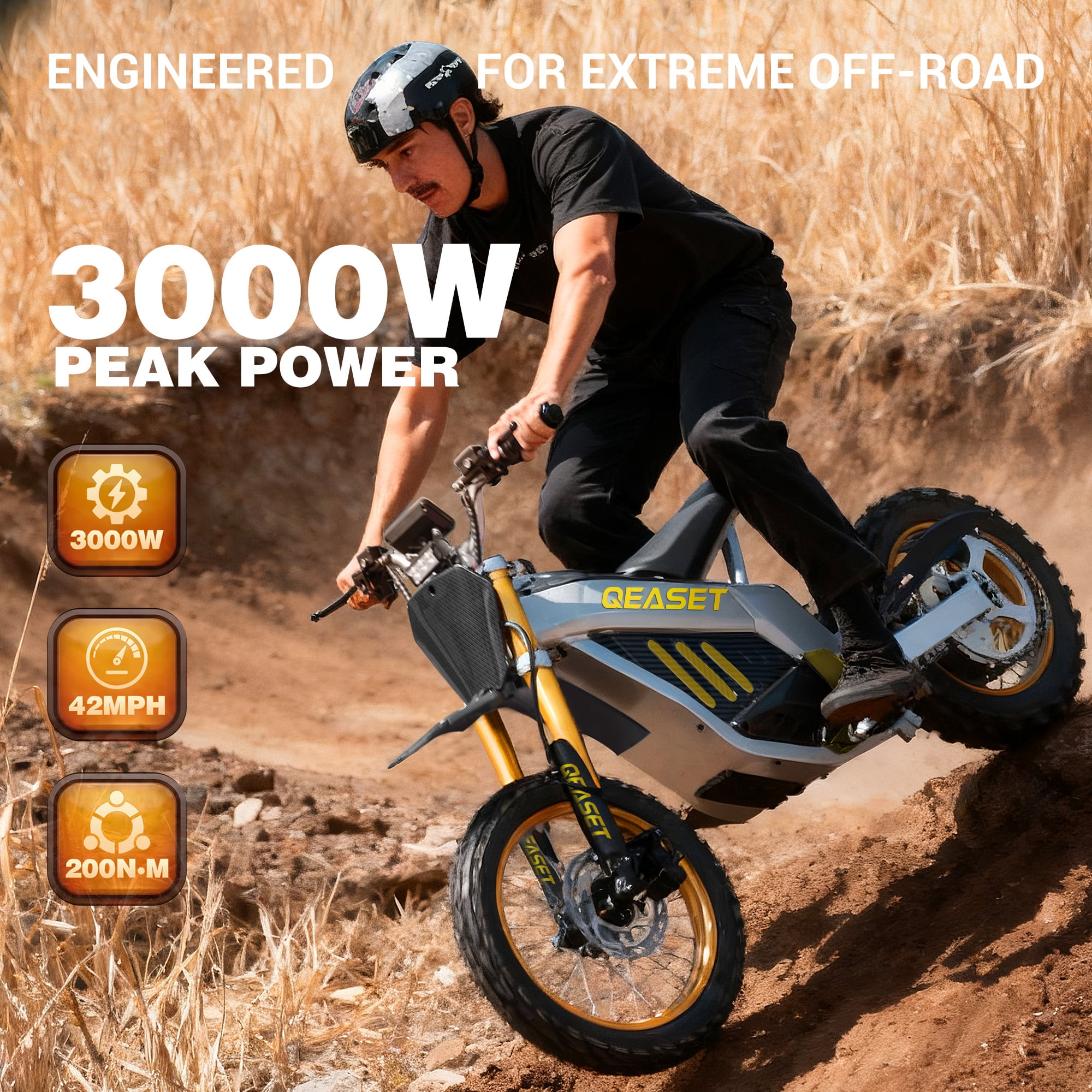 Arshin 3000W Electric Dirt Bike for Adults & Teens,42 MPH High-Speed ...