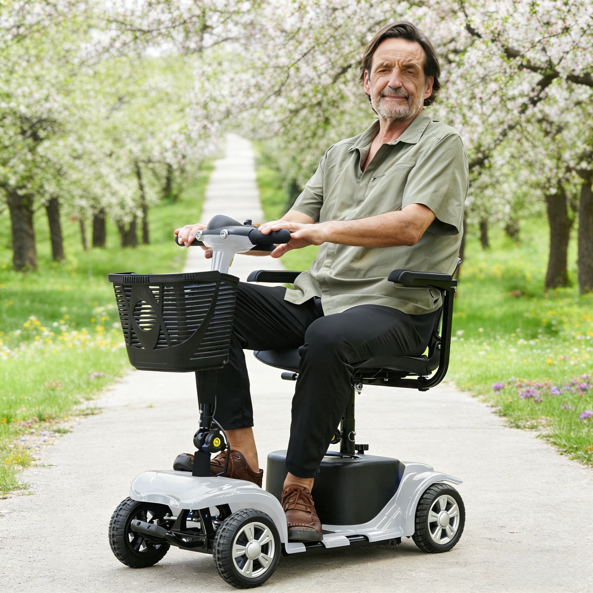 Arshin 4 Wheels Mobility Scooter with USB Port for Seniors,Electric ...