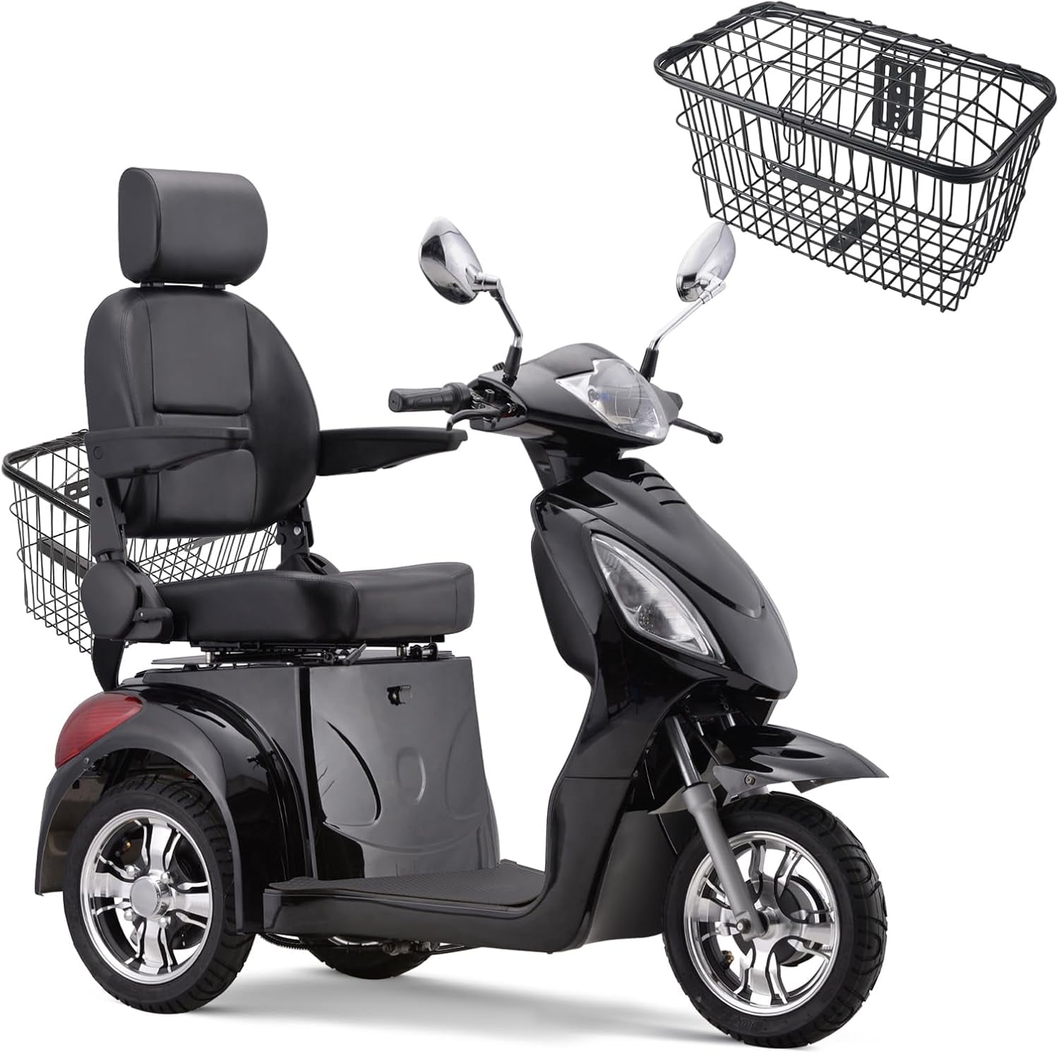 Arshin Large 3 Wheels Mobility Scooter,500 LBS Capacity for Seniors & Adults,Electric Powered ...