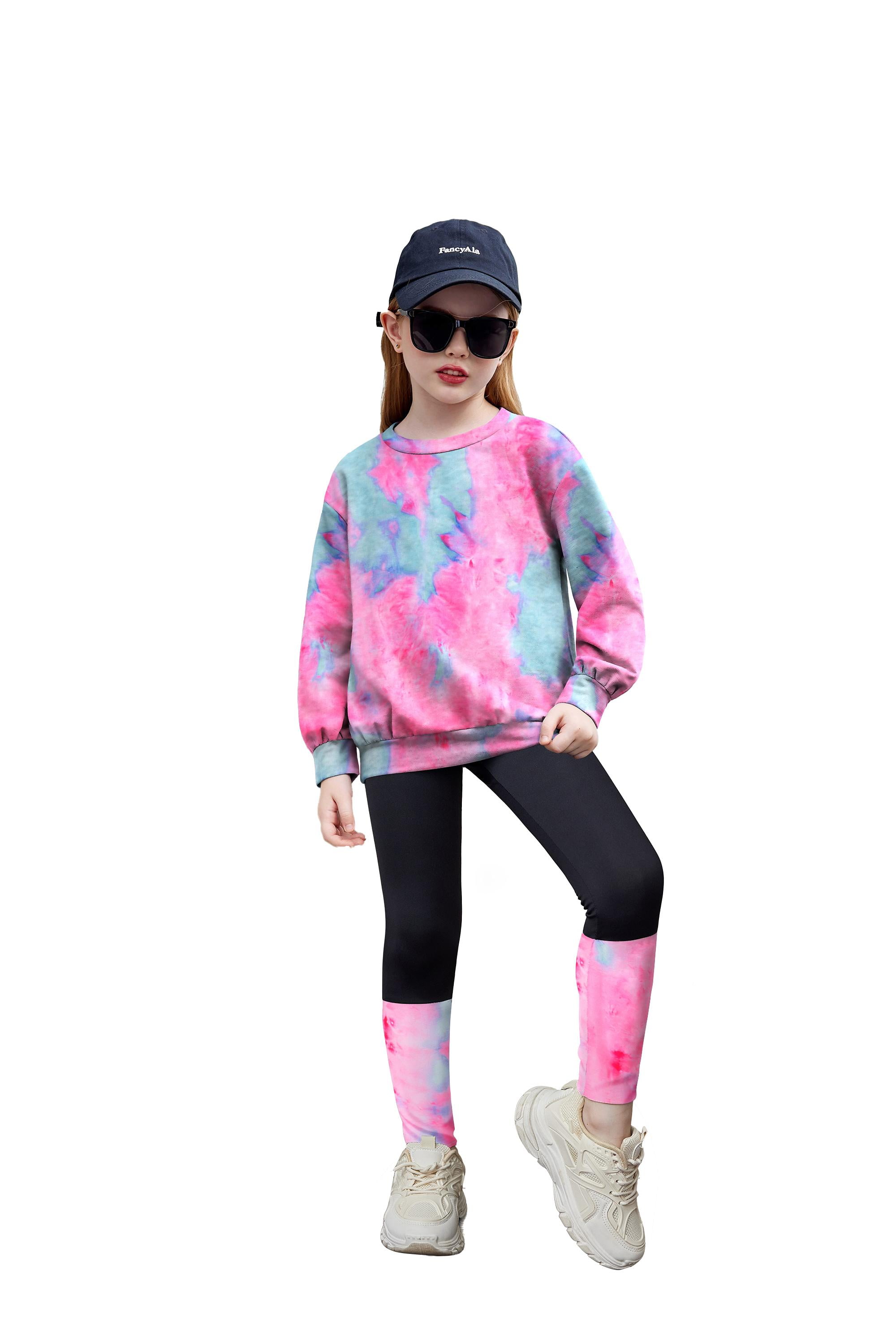 Arshiner Girls 2-piece Clothing Set Long Sleeve Pink Leopard Tee ...