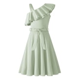 Arshiner Girls Dress One Shoulder Formal Ruffle Trim Birthday Party ...