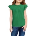 Arshiner Girls Ruffle Short Sleeve Shirts Cute Summer Frill Neck ...