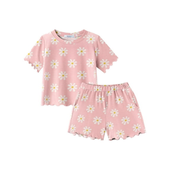 Arshiner Little Girls Summer Outfits Daisy Ruffle Short Sleeve T-Shirts ...