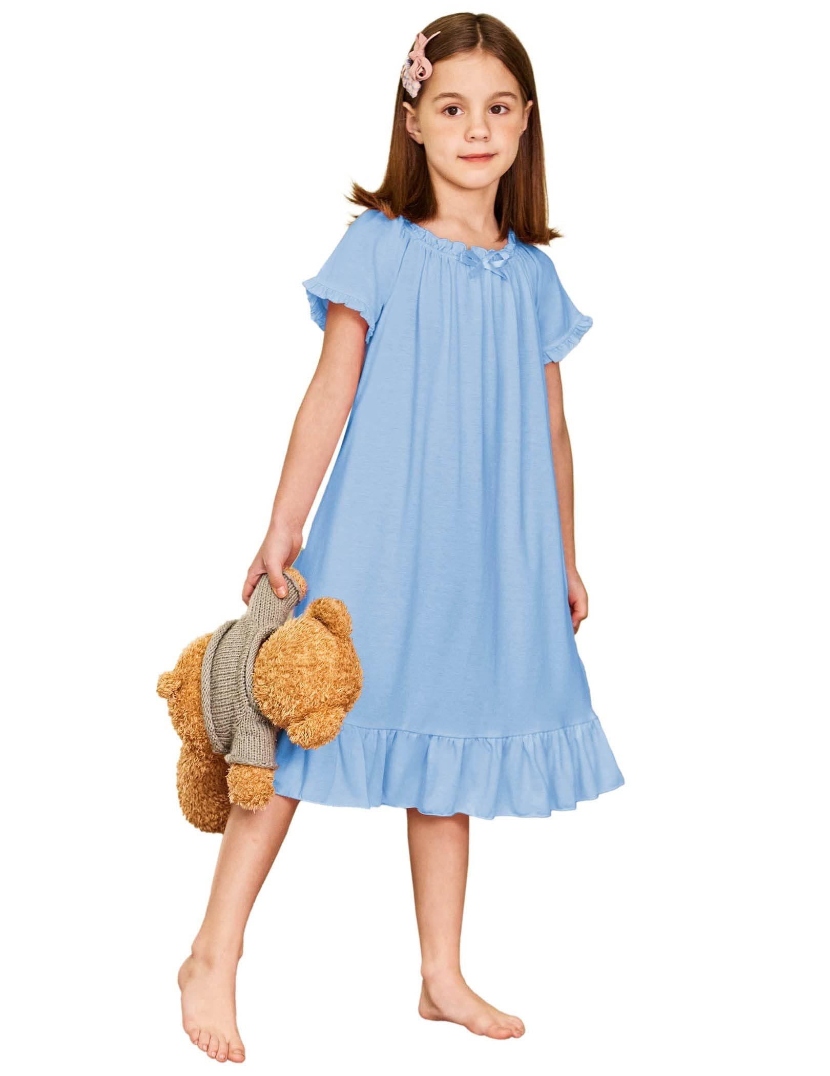 Arshiner Nightgowns For Girls Soft Knit Night Gowns Comfy Sleepwear Pj ...