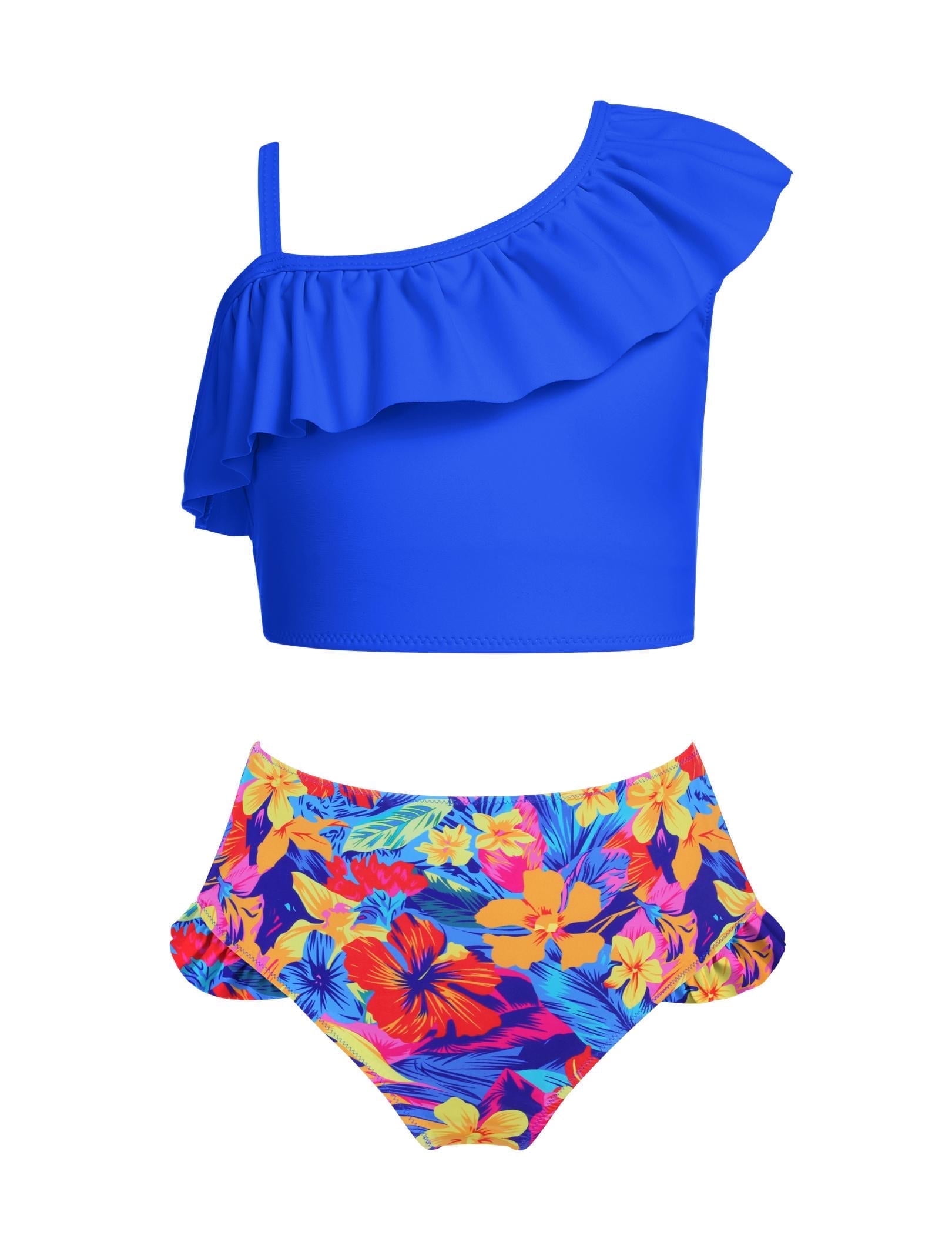 Arshiner Girls Two Piece Swimsuit Ruffles Flounce Printed Bikini Set ...