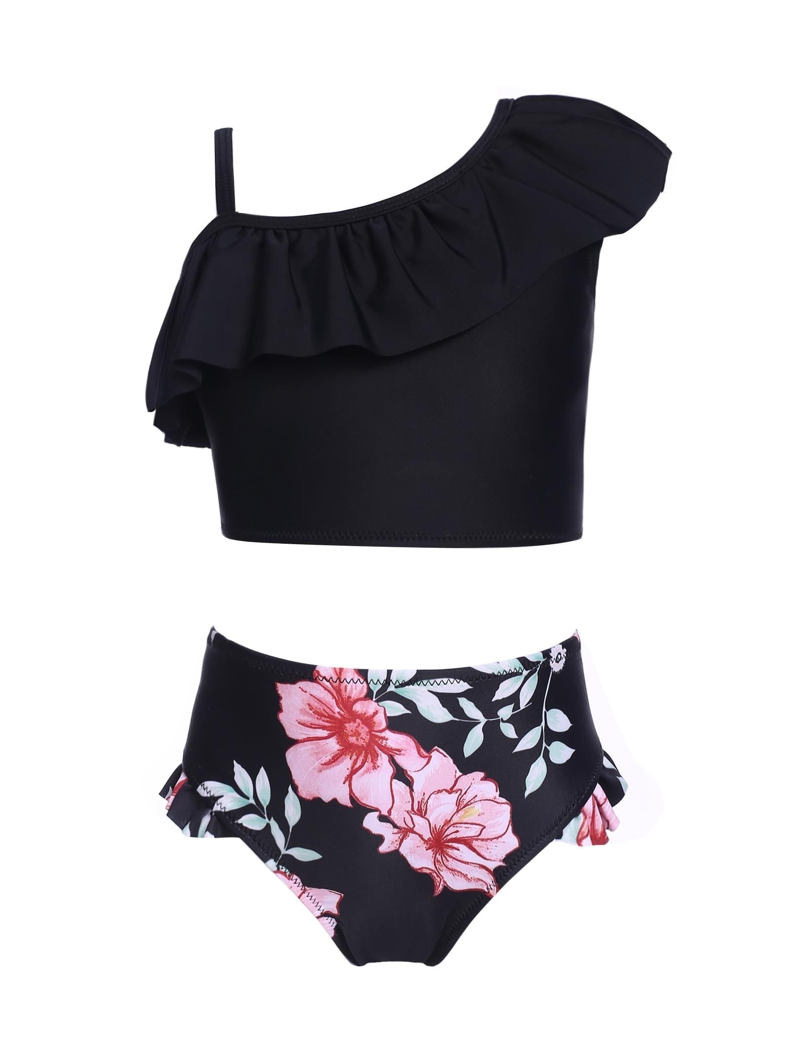 Arshiner Girls Two Piece Swimsuit Ruffles Flounce Printed Bikini Set ...