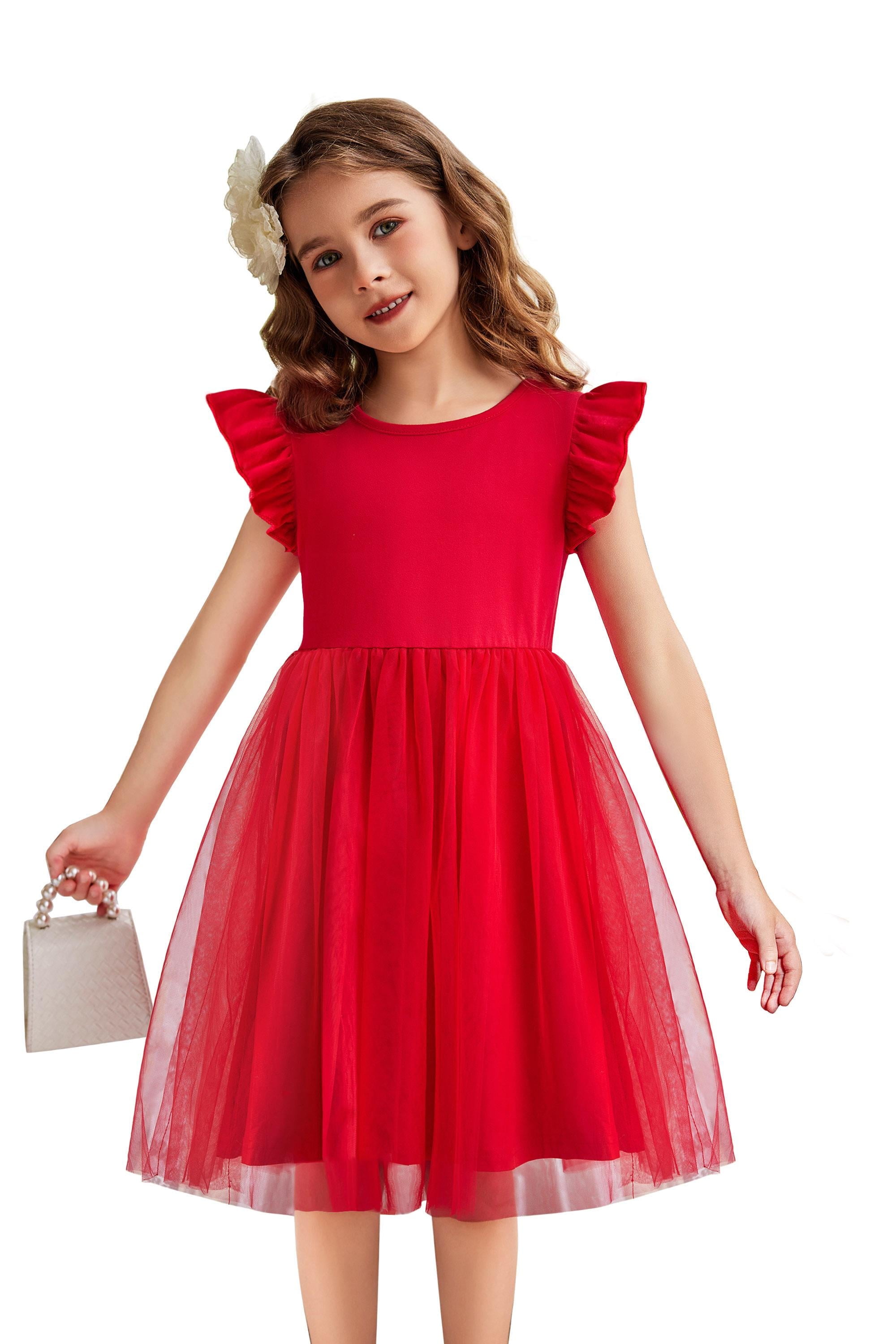 Arshiner Toddler Baby Girls Summer Dress Tutu Dresses Flutter Sleeve ...