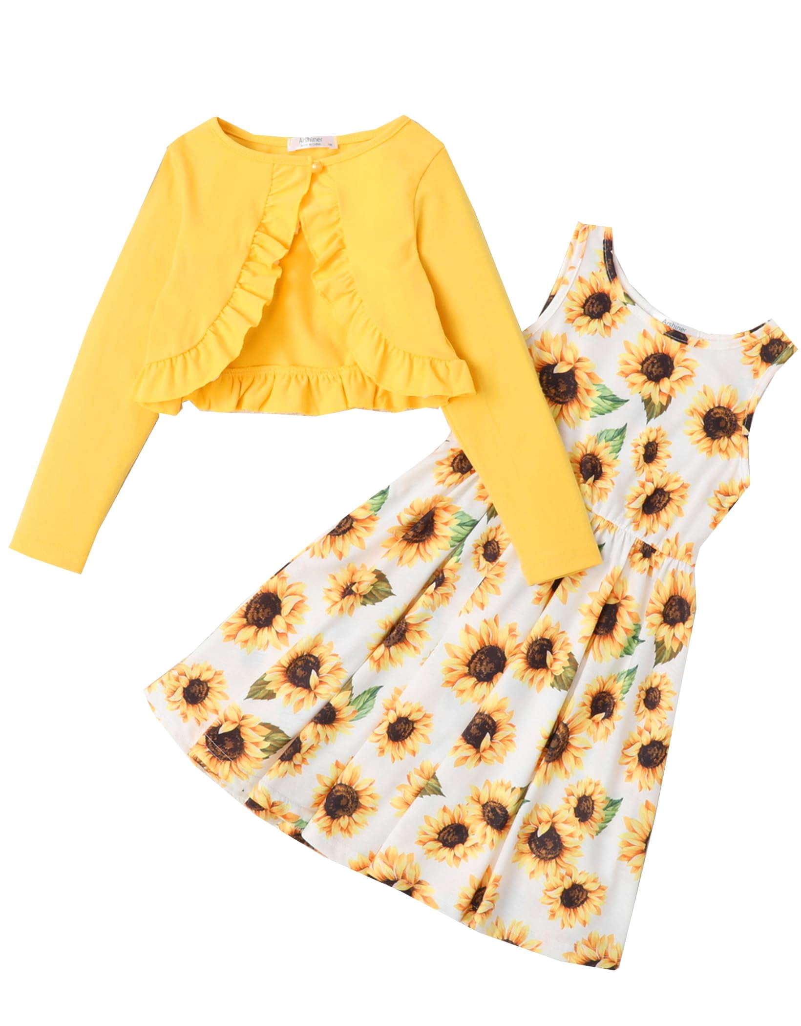 Arshiner Toddler Girls Dress Sets Cute A-Line Tank Dress with Pockets ...