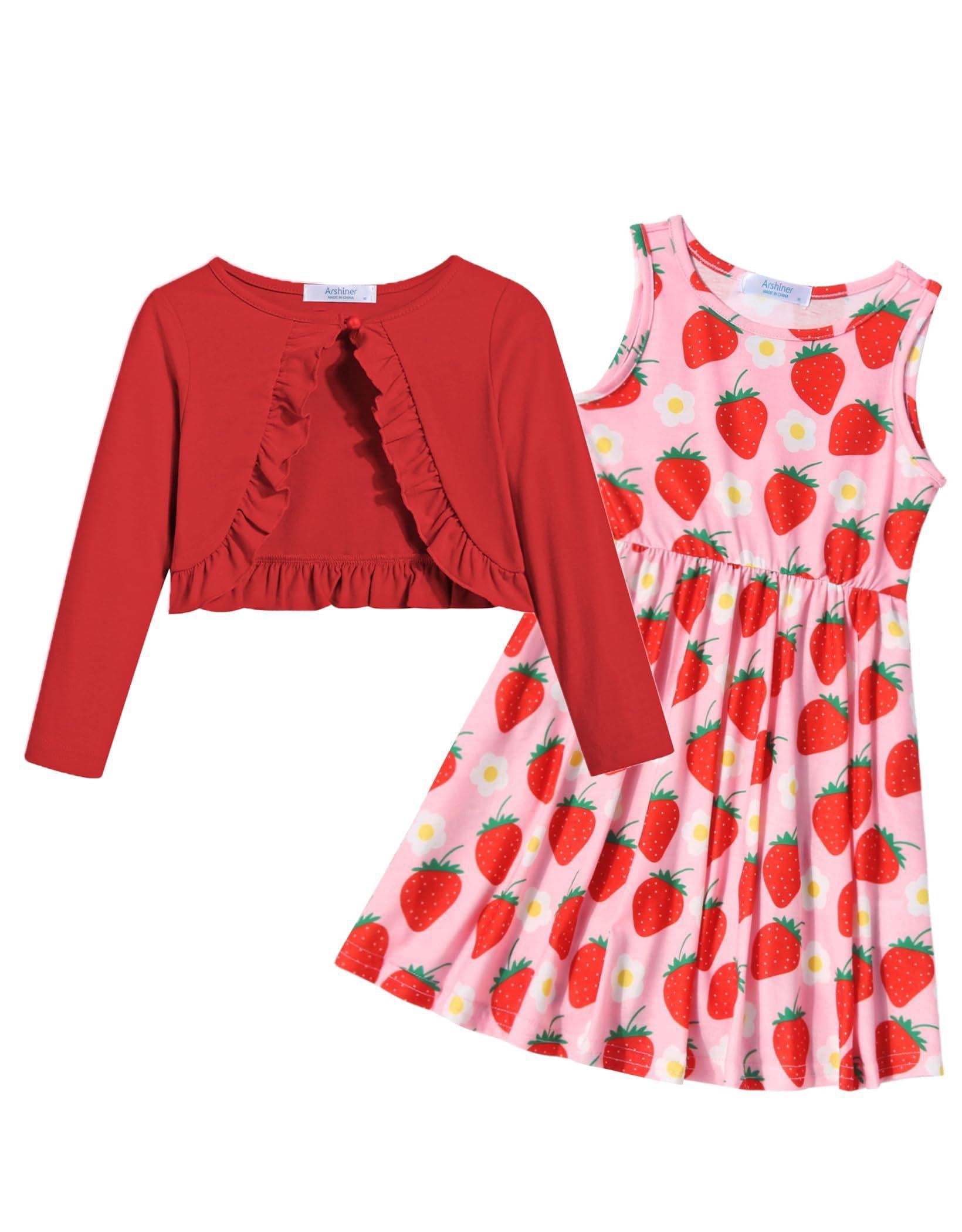 Arshiner Toddler Girls Dress Sets Cute A-Line Tank Dress with Pockets ...