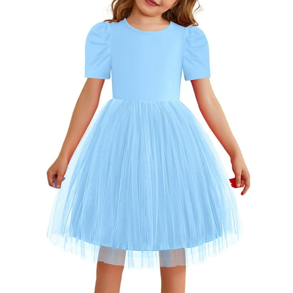 Arshiner Toddler Girls Party Dress Formal Church Short Sleeve Tutu ...