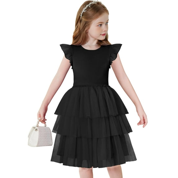 Arshiner Toddler Tutu Dress Girls Fluffy Summer Dresses Casual Black ...