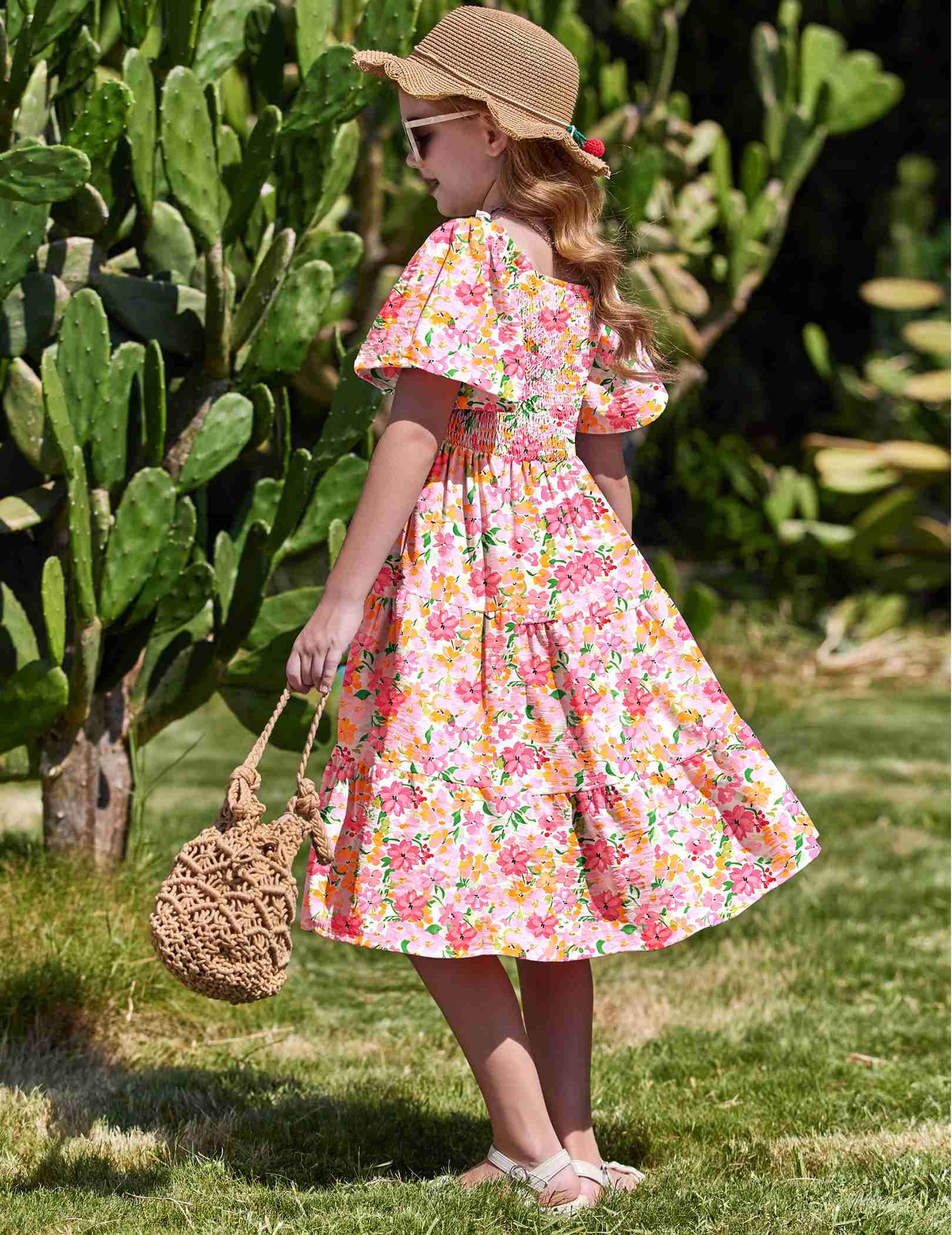 Arshiner Tween Girl Blue Easter Summer Dresses Fancy Beach Tiered Midi ...