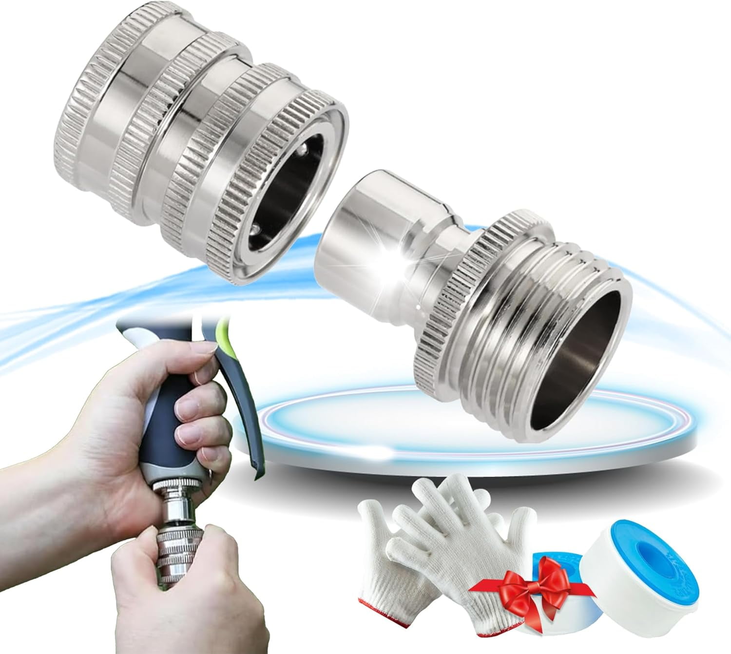 Arshipscho Stainless Steel Garden Hose Quick Connect Fittings Set ...