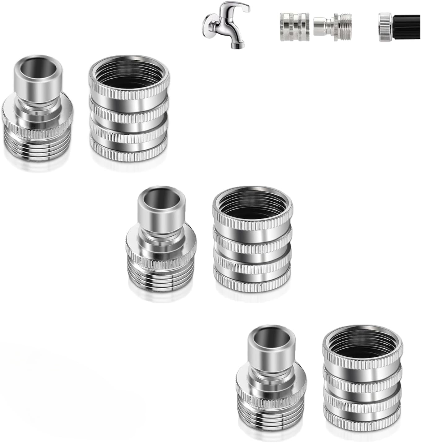 Arshipscho Stainless Steel Garden Hose Quick Connect Fittings Set ...