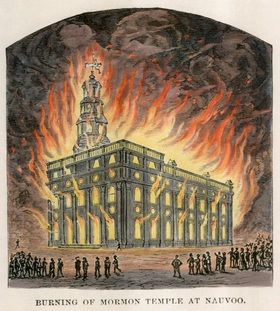 Arsonists Set A Fire That Burned Out The Stone Mormon Temple In Nauvoo ...