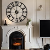 Arsvita 16 Inch Large Wall Clock, Silent Metal Clock, Decorative Retro ...