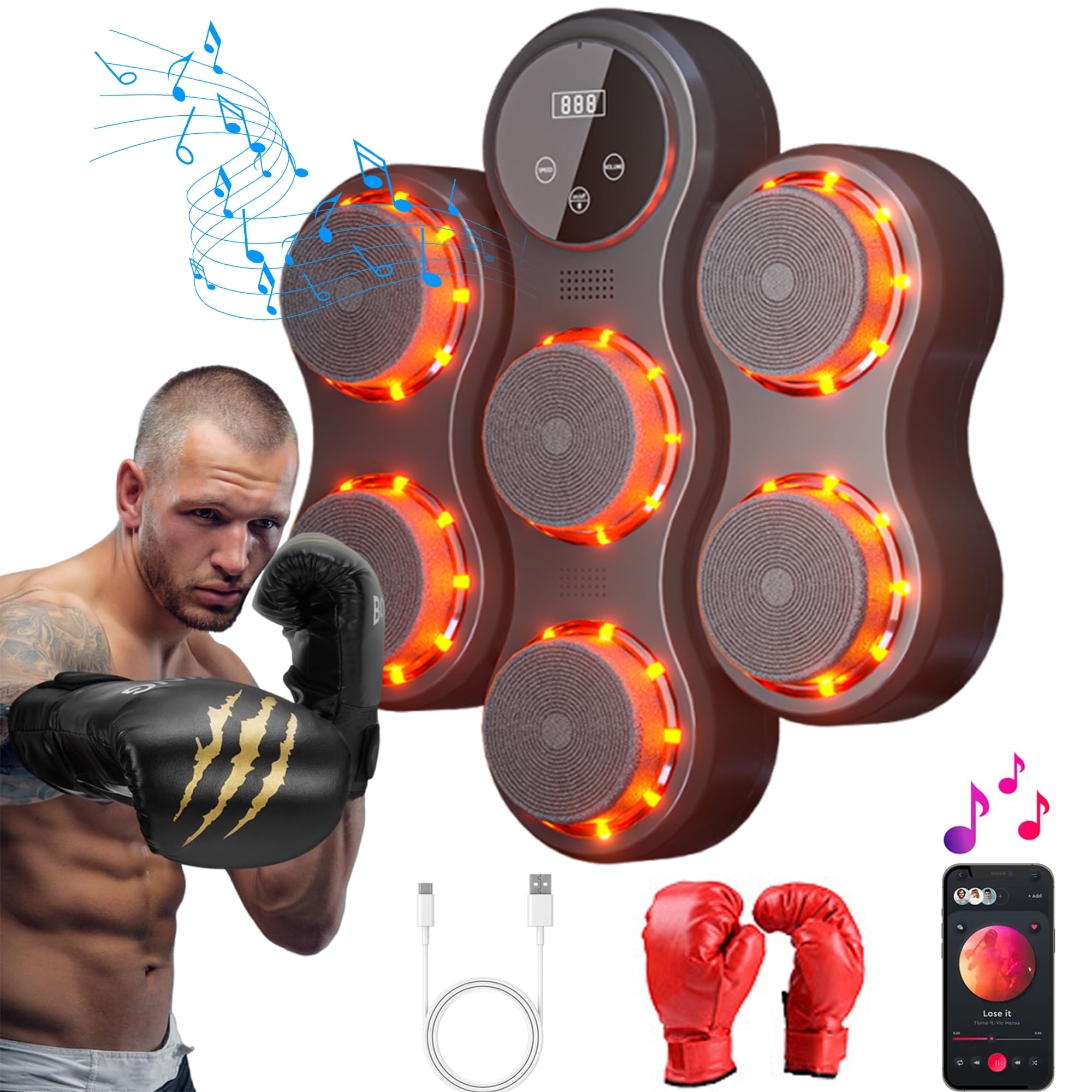 Arsvita Large Size Interactive Music Boxing Machine with 9 Modes & 9 ...
