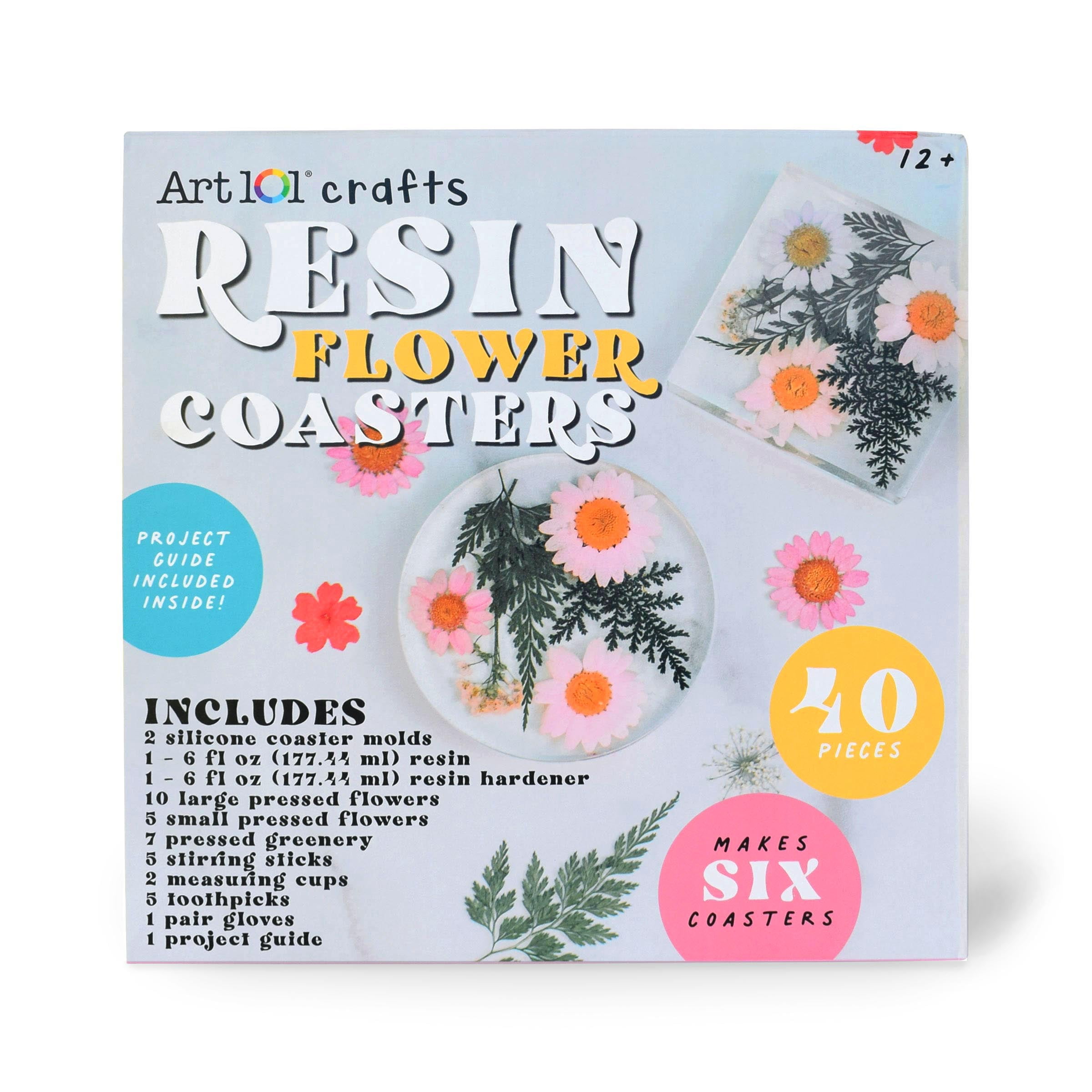 Art 101 Crafts DIY Beginners Creation: Flower Coaster Resin Kit for ...