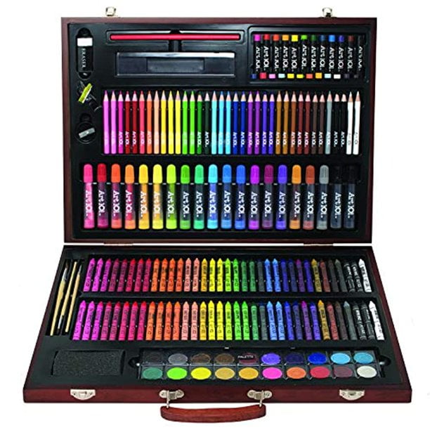 Art 101 Creativity Multifunctional Art Set with 173 Pieces in Wood Case ...