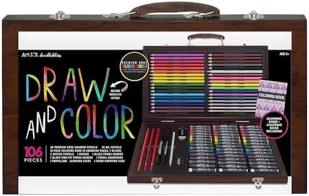 Art 101 Draw and Color Art Set, Assorted Colors, 106 Pieces (53106 ...