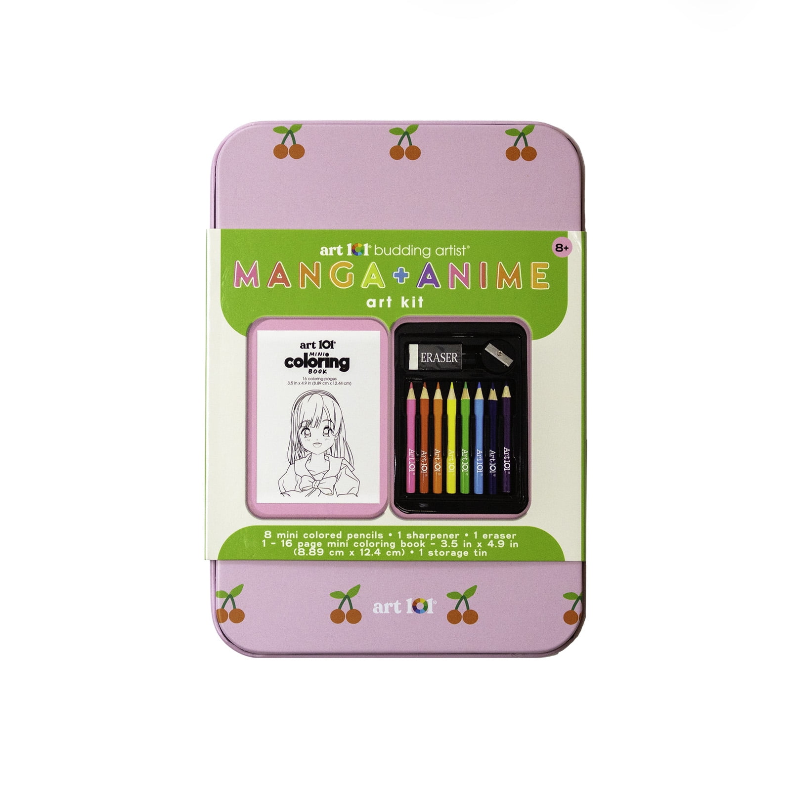 Art 101 Manga and Anime Art Kit in Patterned Tin Case, Multifunctional ...